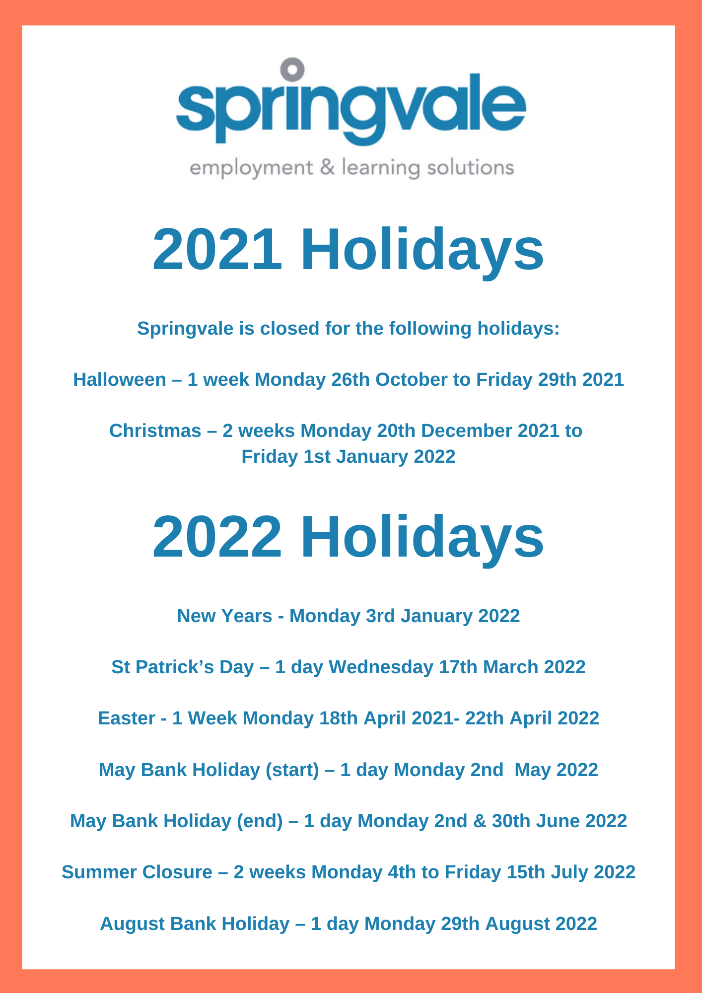 Student Holidays